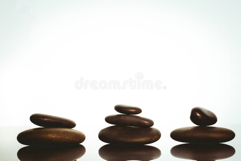 Zen Stones Balancing on White Background Stock Image - Image of ...