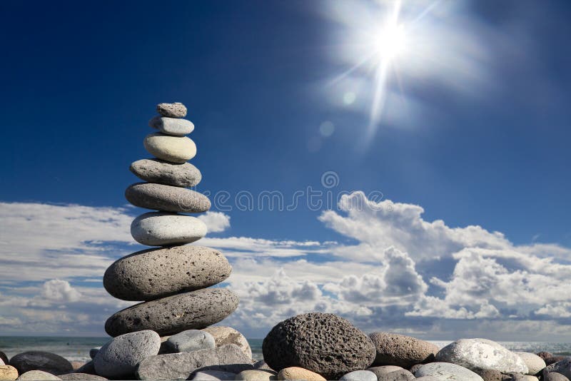 Zen stones on the beach stock photo. Image of round, seashore - 85097074