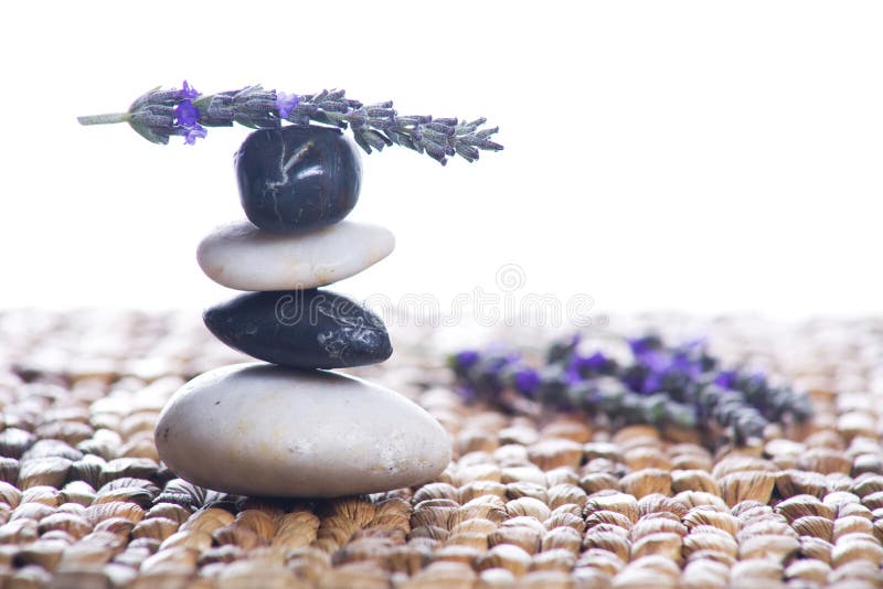Zen stones with lavender stock photo. Image of lavender - 8933096