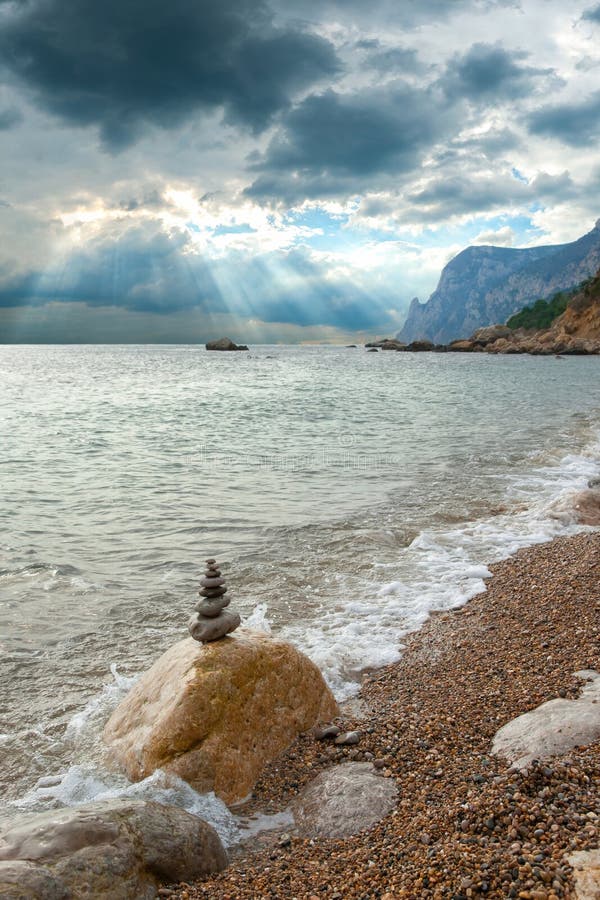 Zen stones pyramid stock image. Image of environment - 29338373