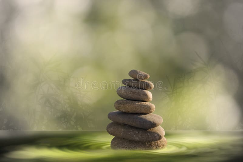 Zen stones in water stock image. Image of bricks, symbole - 25783151