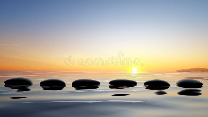 Zen stones in the water stock illustration. Illustration of harmony ...