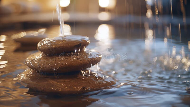 Zen Stones in Water with Lights Stock Photo - Image of nature, calm ...