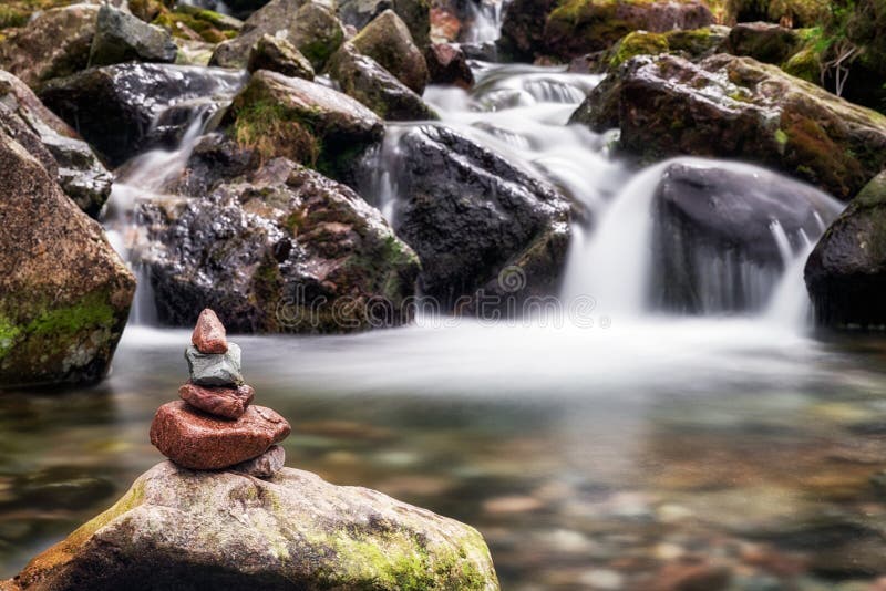 Zen stones and water stock image. Image of stream, river - 133376727