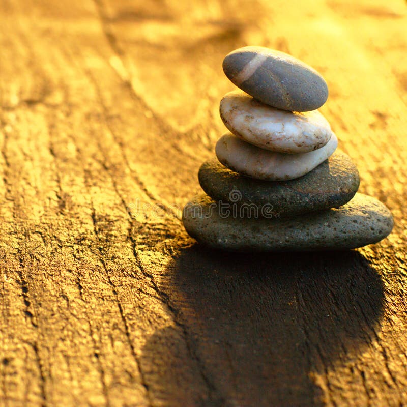 Zen Stones on Wood Background Stock Image - Image of stack, gravel ...