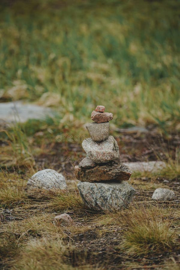 A Zen-style Stone Pyramid in a Natural Setting Stock Image - Image of ...