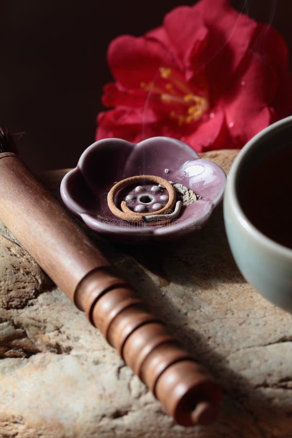 Zen tea scene stock photo. Image of brush, soothe, china - 48252420