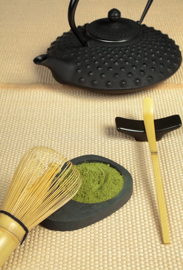 Zen tea on tatami stock image. Image of bamboo, antioxidant - 17953189