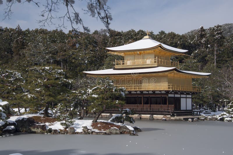 Zen Temple during Winter and Snow Time in Japan Concept Stock Image ...