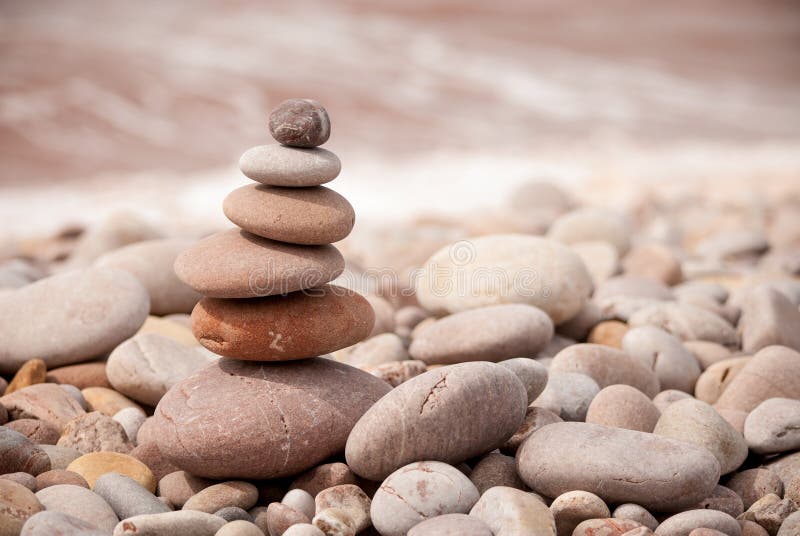Stacked Zen Pebbles Horizontal Left Stock Photo - Image of simplicity ...