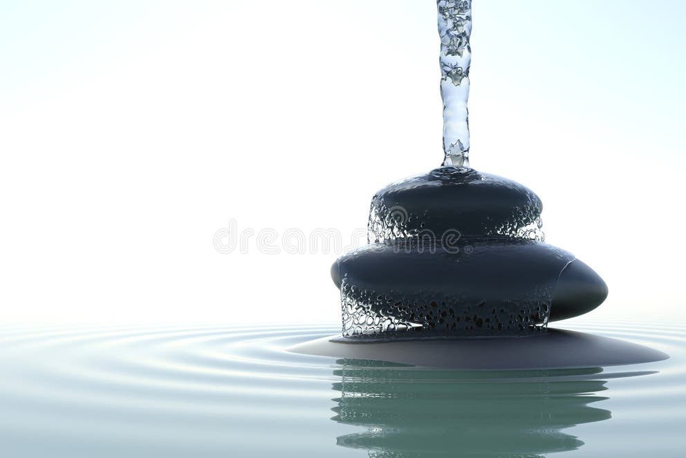 Zen waterfall stock illustration. Illustration of buddhism - 17909153