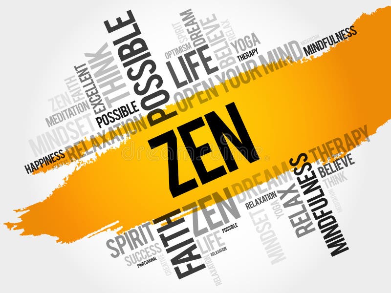 Zen word cloud concept stock illustration. Illustration of word - 201426475
