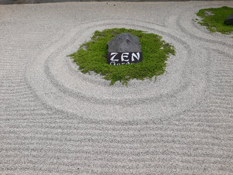 Zen Writing in the Middle of White Sand Stock Photo - Image of sidewalk ...
