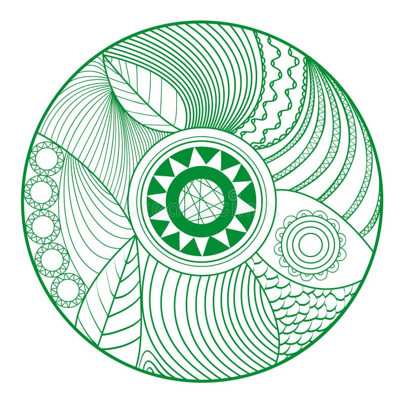 Zendala Art de Zentangle illustration de vecteur. Illustration du ...