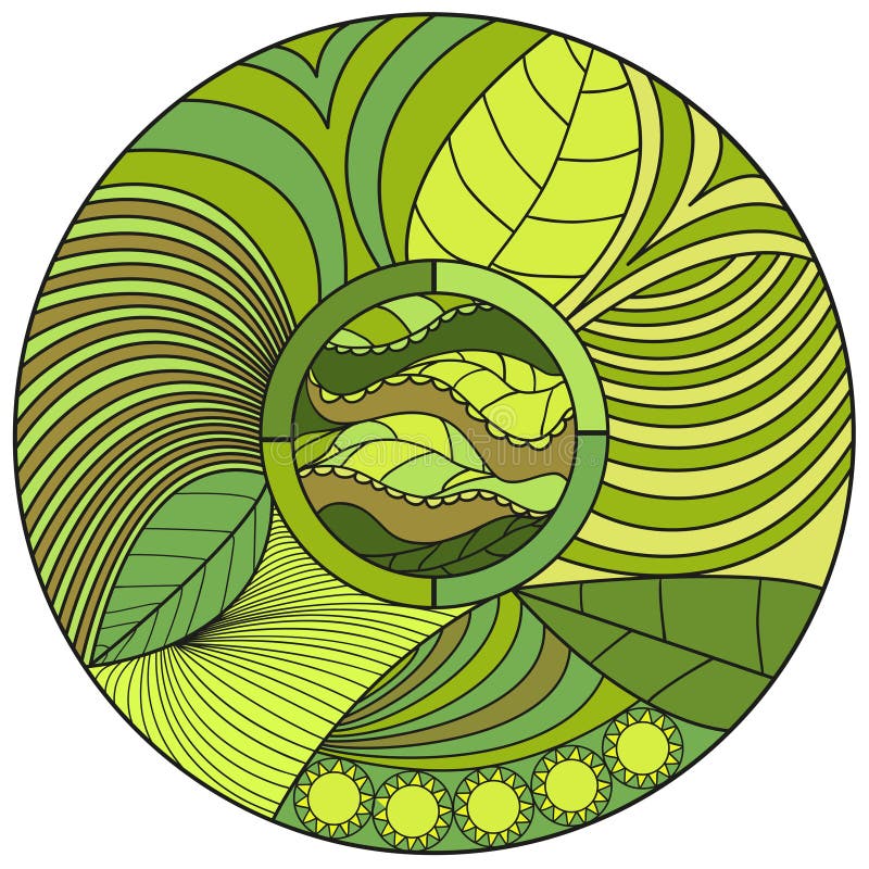 Zendala.Line art. stock vector. Illustration of inspiration - 88703727