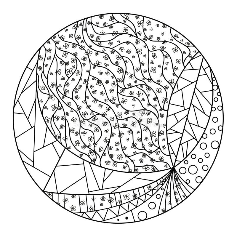 Zendala. Zentangle stock vector. Illustration of decoration - 96081387