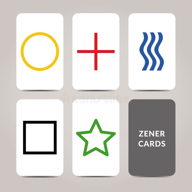 Zener Cards Deck - 5 Elements Vector Illustration - Tool Method for ...