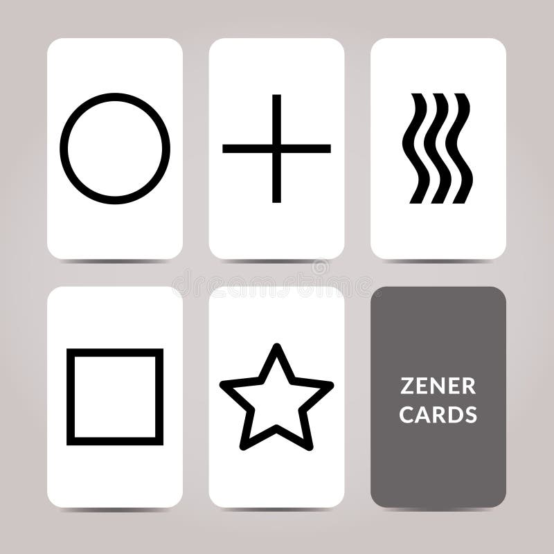 Zener Cards Deck - 5 Elements Vector Illustration - Tool Method for ...
