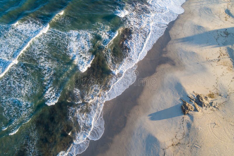 Zenithal Aerial View of a Beach at Dawn Stock Photo - Image of view ...