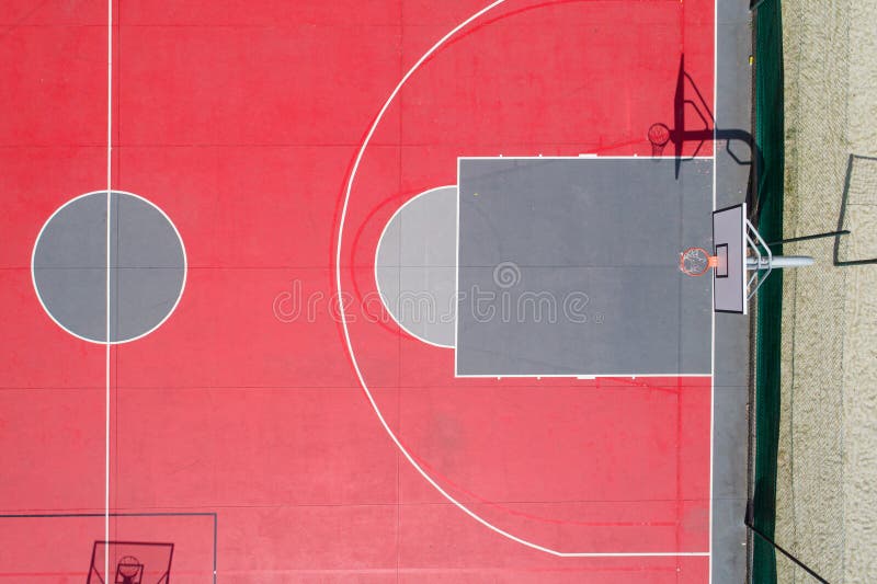 Zenithal Image of a Basketball Court As Seen from a Drone Stock Image ...