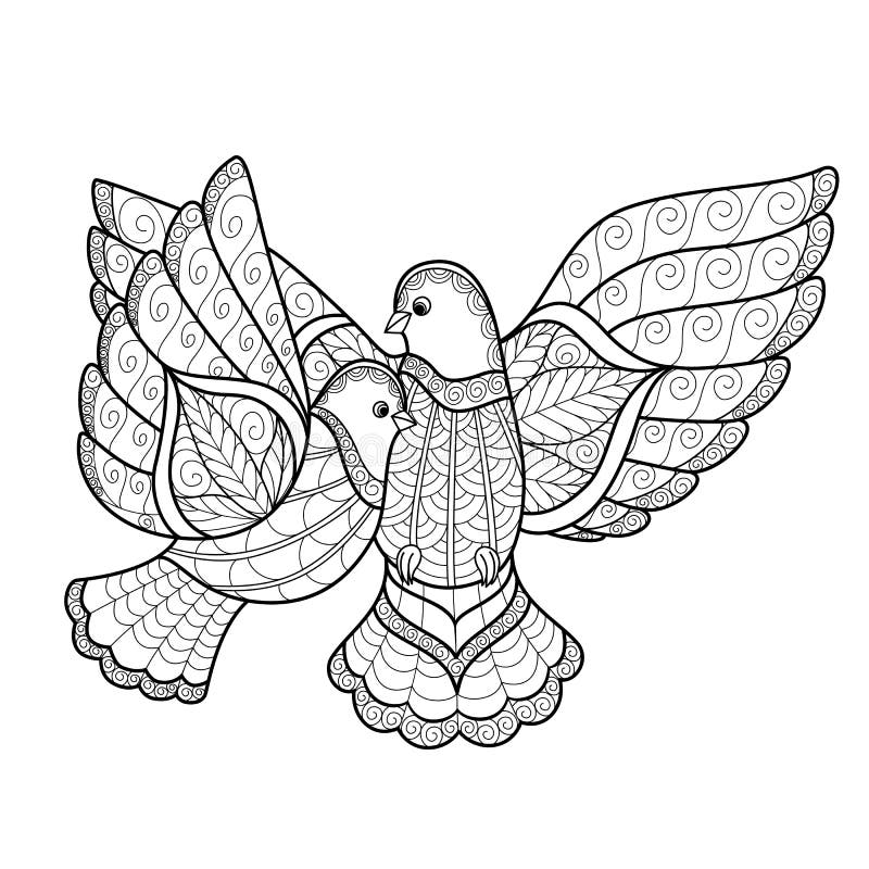 Zentangle Peace Dove Stock Illustrations – 81 Zentangle Peace Dove ...