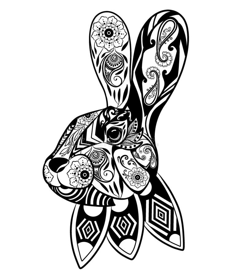 Zentangle Rabbit Stock Illustrations – 510 Zentangle Rabbit Stock ...
