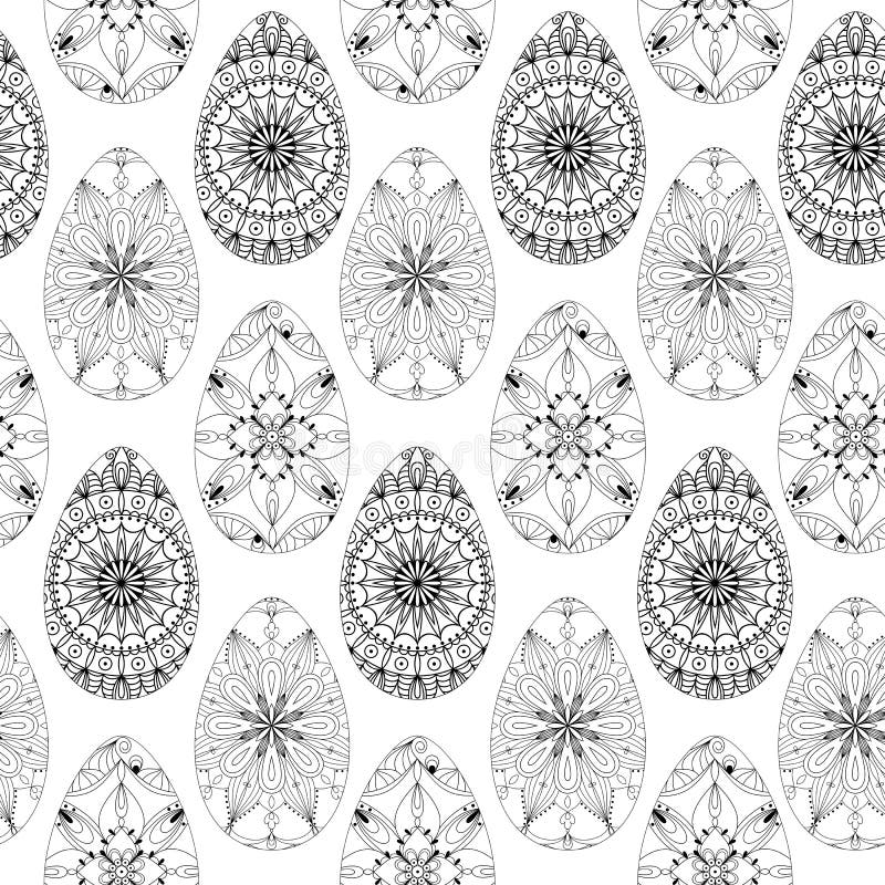 Zentangle Easter Eggs for Coloring Book for Adult Stock Vector ...