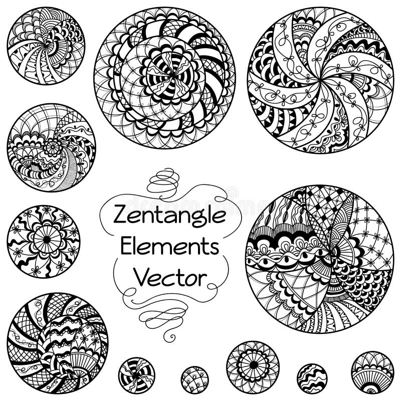 Zentangle-Element-Kreise vektor abbildung. Illustration von abbildung ...