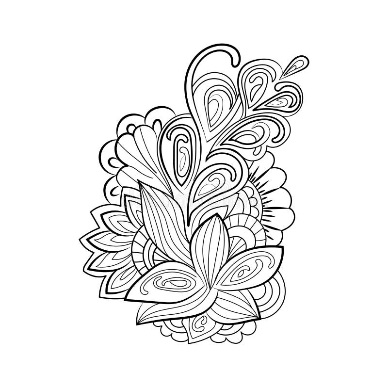Zentangle floral pattern. stock vector. Illustration of floral - 71041891
