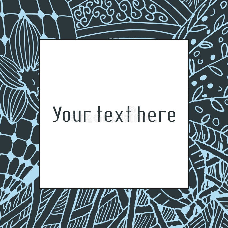 Zentangle frame stock vector. Illustration of blossom - 45506178