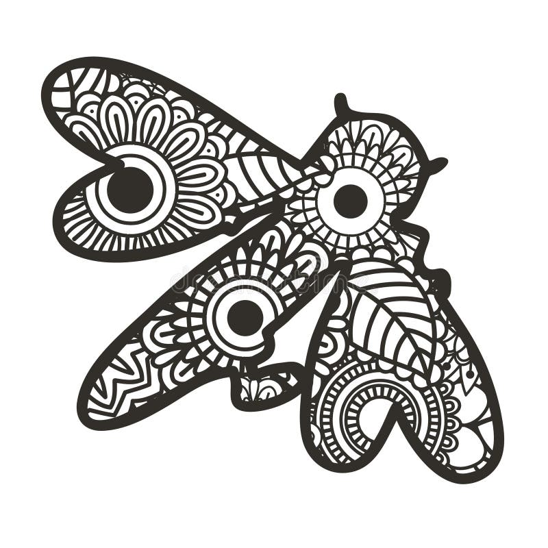 Zentangle Insects Illustration. Stock Vector - Illustration of ...