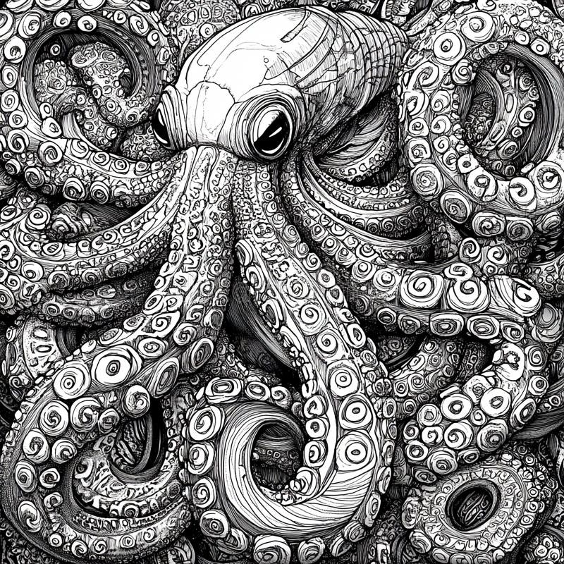 Zentangle Octopus Stock Illustrations – 289 Zentangle Octopus Stock ...