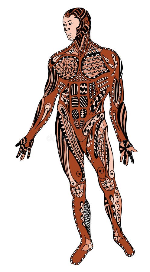 Zentangle Muscle Man, Freehand Pencil, Vector, Illustration, Pat Stock ...