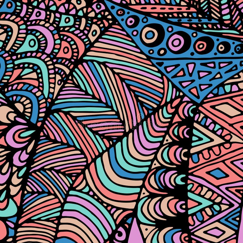 Zentangle Ornament. Colorful Texture for Backgrounds. Stock Vector ...