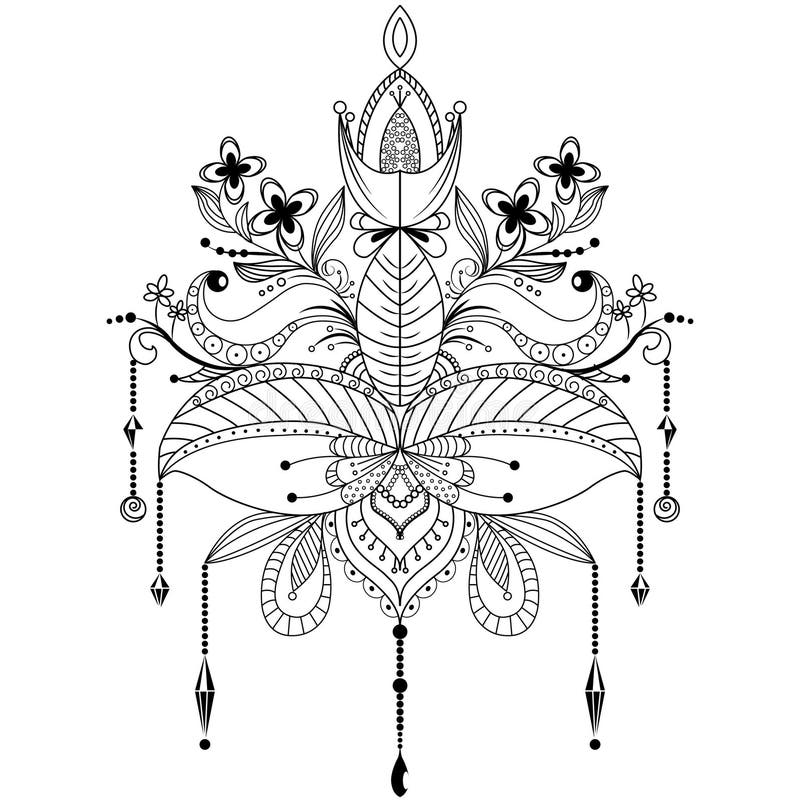 Zentangle Ornamental Lotus Flower Stock Vector - Illustration of flash ...