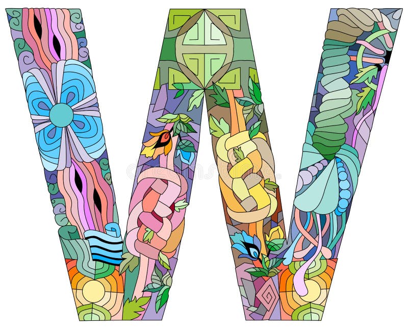 Letter W Monogram, Engraving Design. Vector Illustration. Stock Vector ...