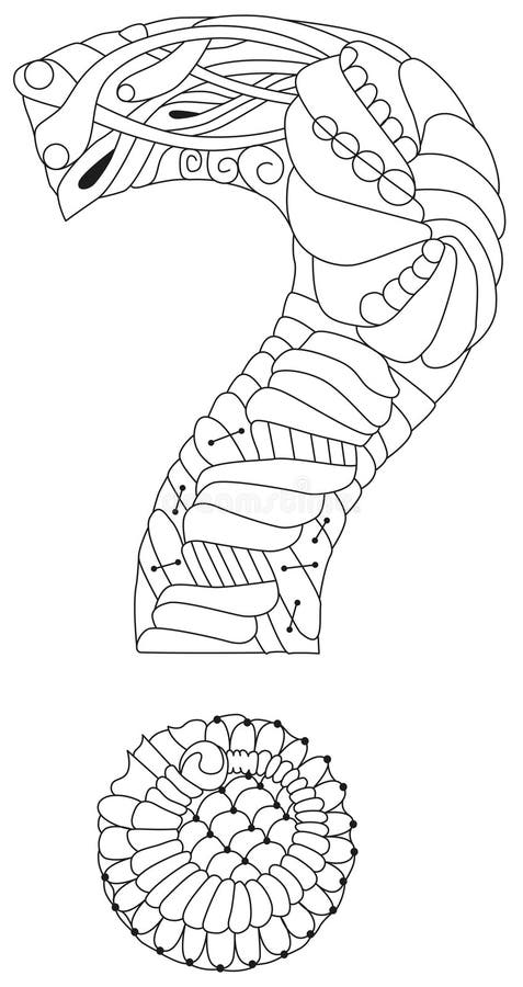 Vector Sketch Question Mark. Vector Illustration for Coloring. Stock ...