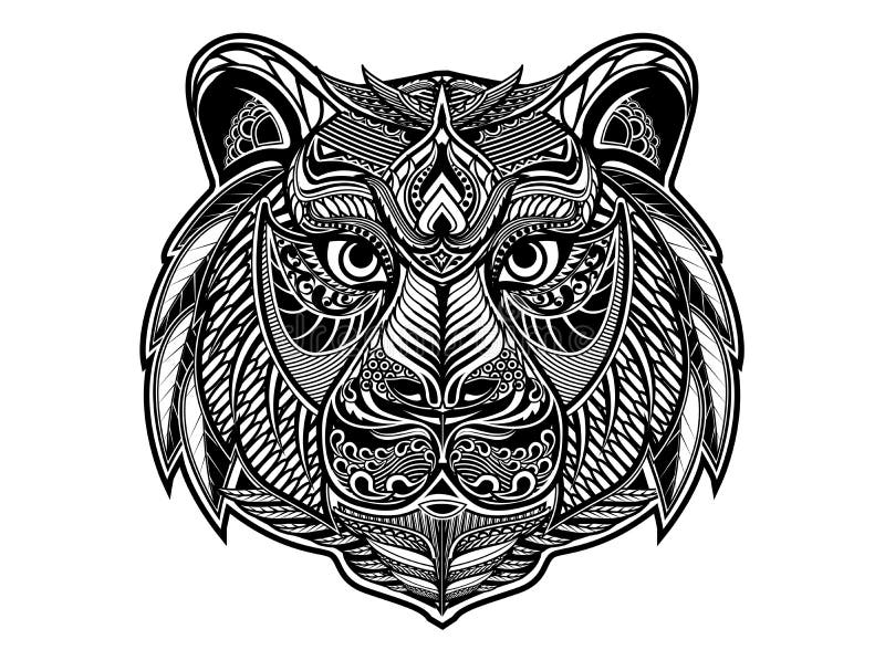 Zentangle tiger vector stock vector. Illustration of abstract - 90679875