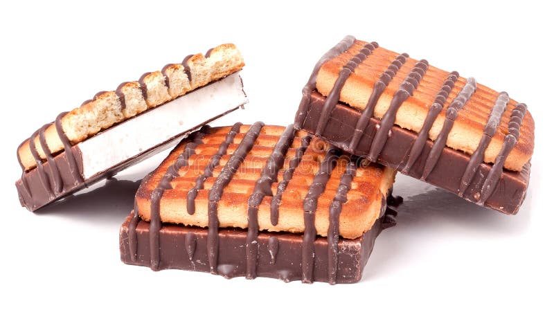 Zephyr Cookie with Chocolate on Whitebackground Stock Photo - Image of ...