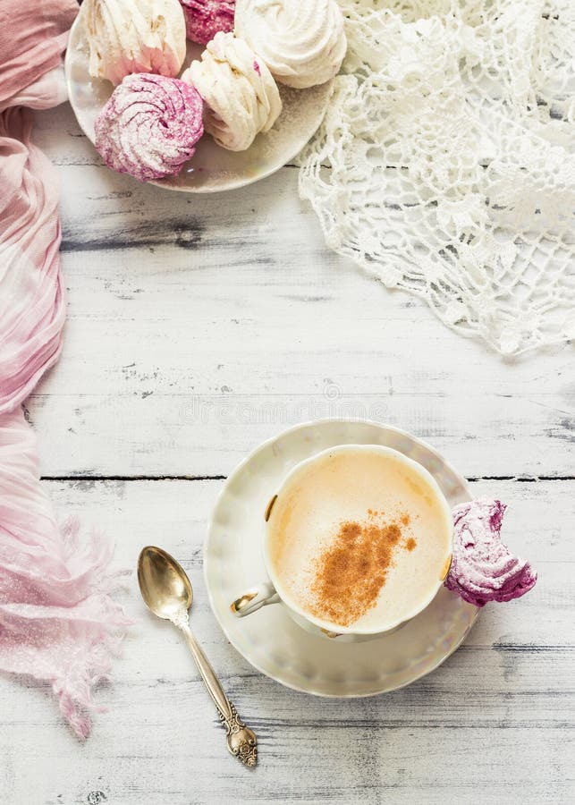 Zephyr Russian Marshmallow on Light Wooden Table Stock Photo - Image of ...