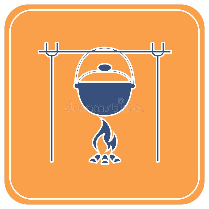 Zephyr on skewer icon stock vector. Illustration of bonfire - 90711613