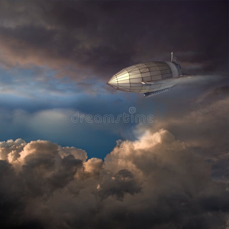 Zeppelin stock image. Image of space, flight, fantasy - 23033129