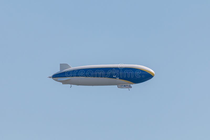 Zeppelin Flying in the Sky - in Summer Sky - Denmark Stock Photo ...