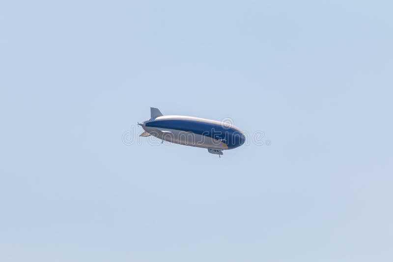 Zeppelin Flying in the Sky - in Summer Sky - Denmark Stock Image ...