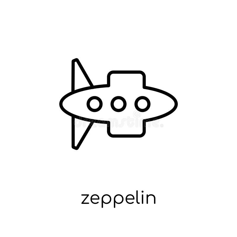Zeppelin Icon or Logo in Outline Stock Vector - Illustration of ...