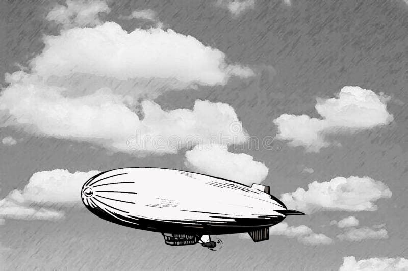 Zeppelin in the sky stock illustration. Illustration of flying - 245257182
