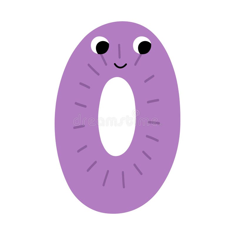 Cute Number Zero Character for Kids. Leaning Numbers for Preschool ...