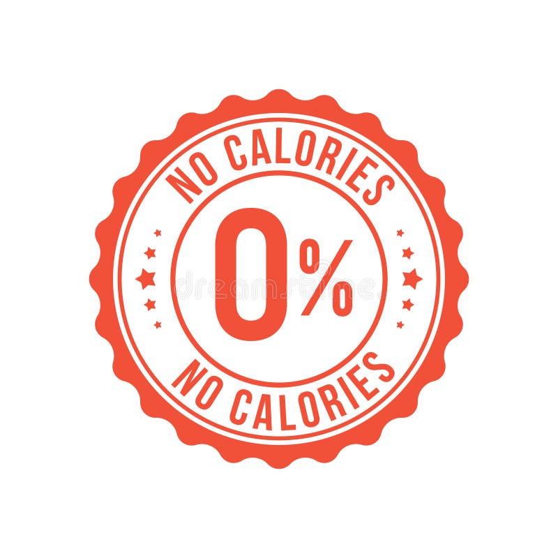 Zero Calorie Low-sugar Pictogram 0% Caloriezegelsymbool Vector ...