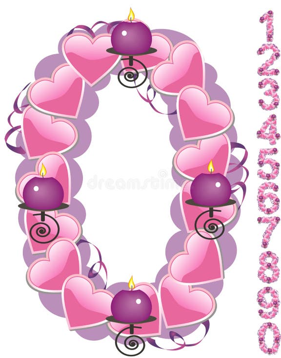 Zero candle stock vector. Illustration of valentines - 12805164