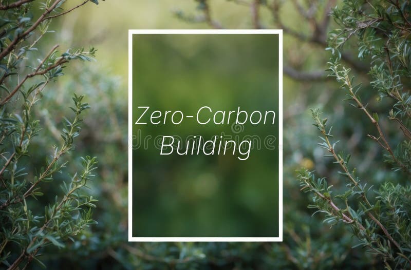 Zero-Carbon Building Text Words Inscription on Green Eco Background ...